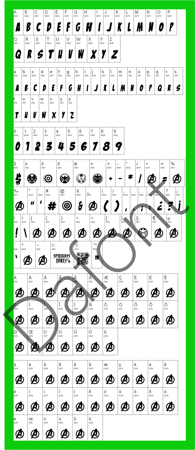 The Mighty Avengers Font - dafont style