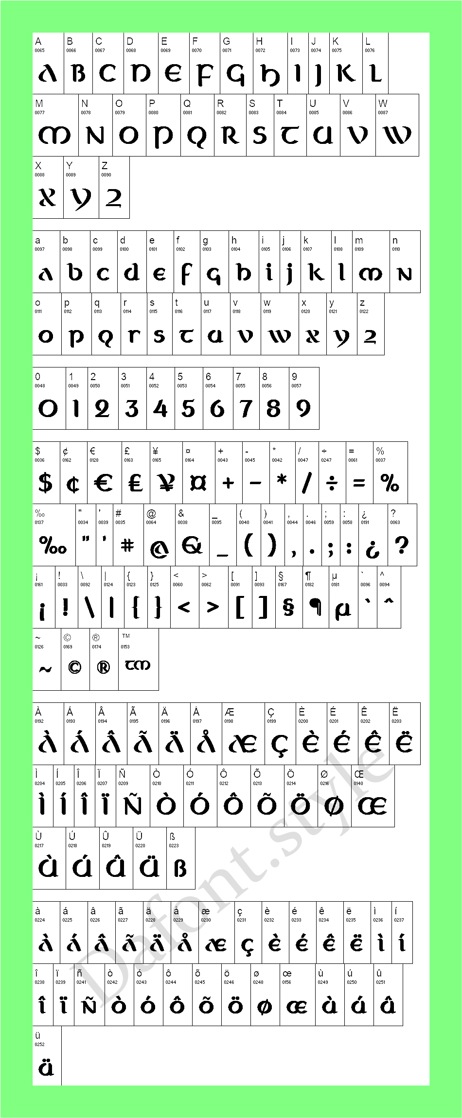 Celtica Font style ttf file download - Dafont Style