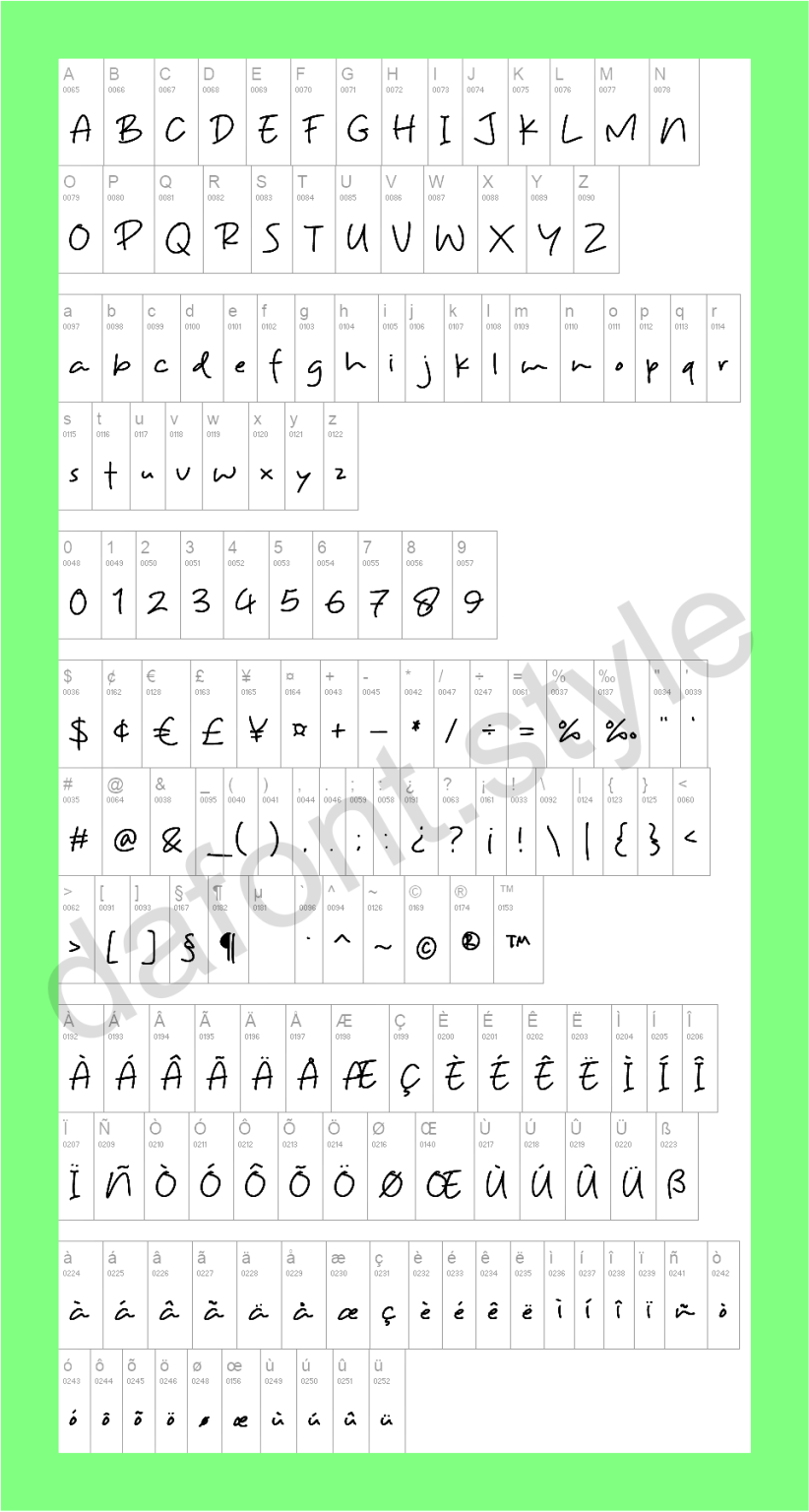 Pentol Handwriting Font - Dafont Style