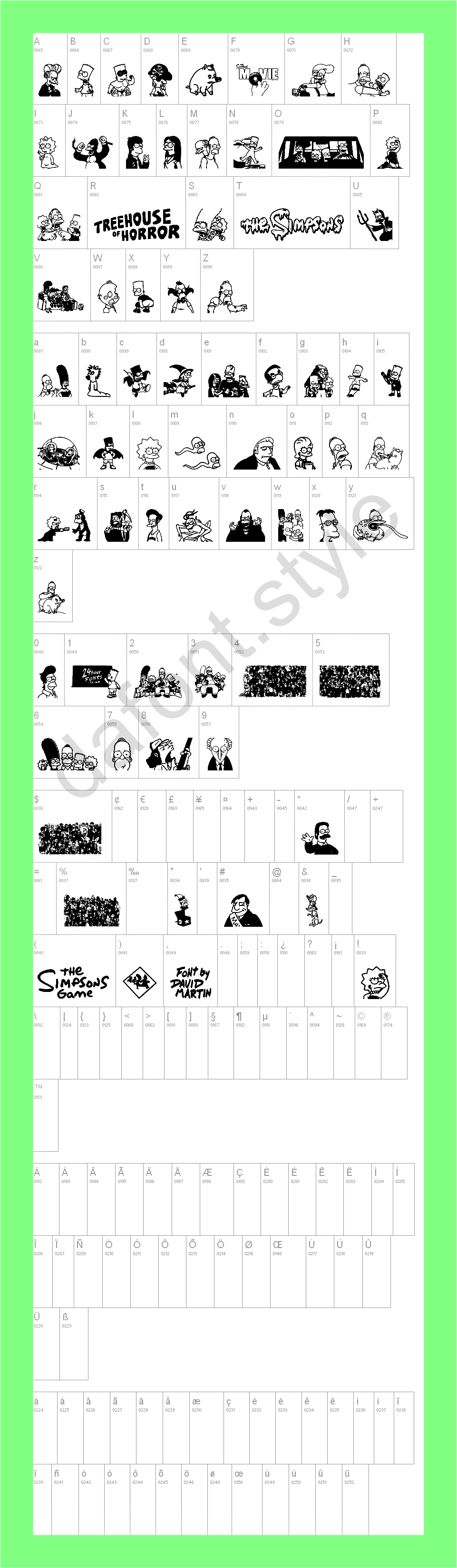 Simpsons Treehouse of Horror Font style Download - Dafont Style