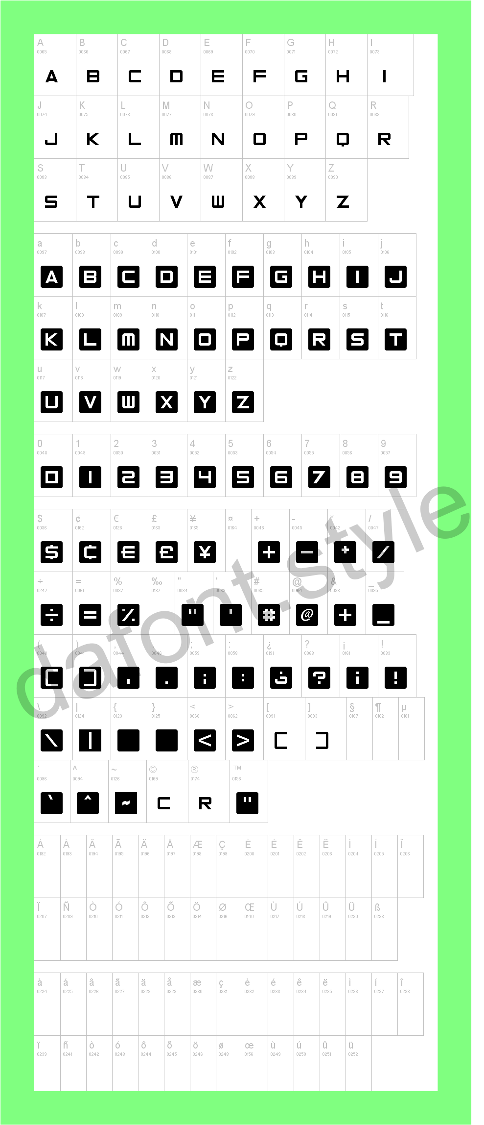 Curved Square Font style download - Dafont Style