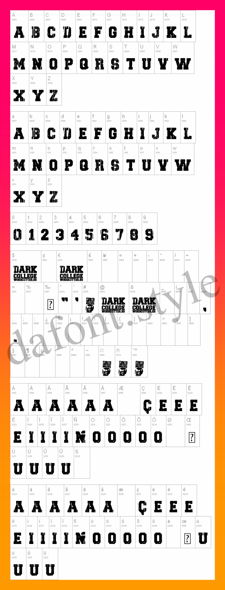 Dark College Font style - Dafont Style