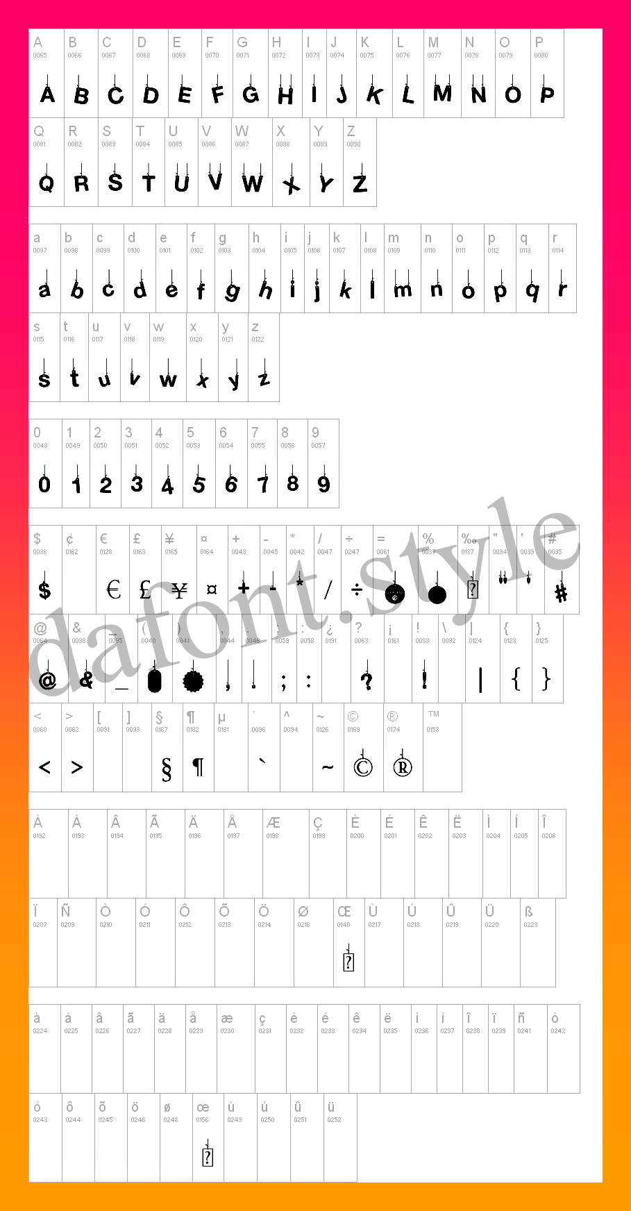 Hanging Letters Font - dafont style