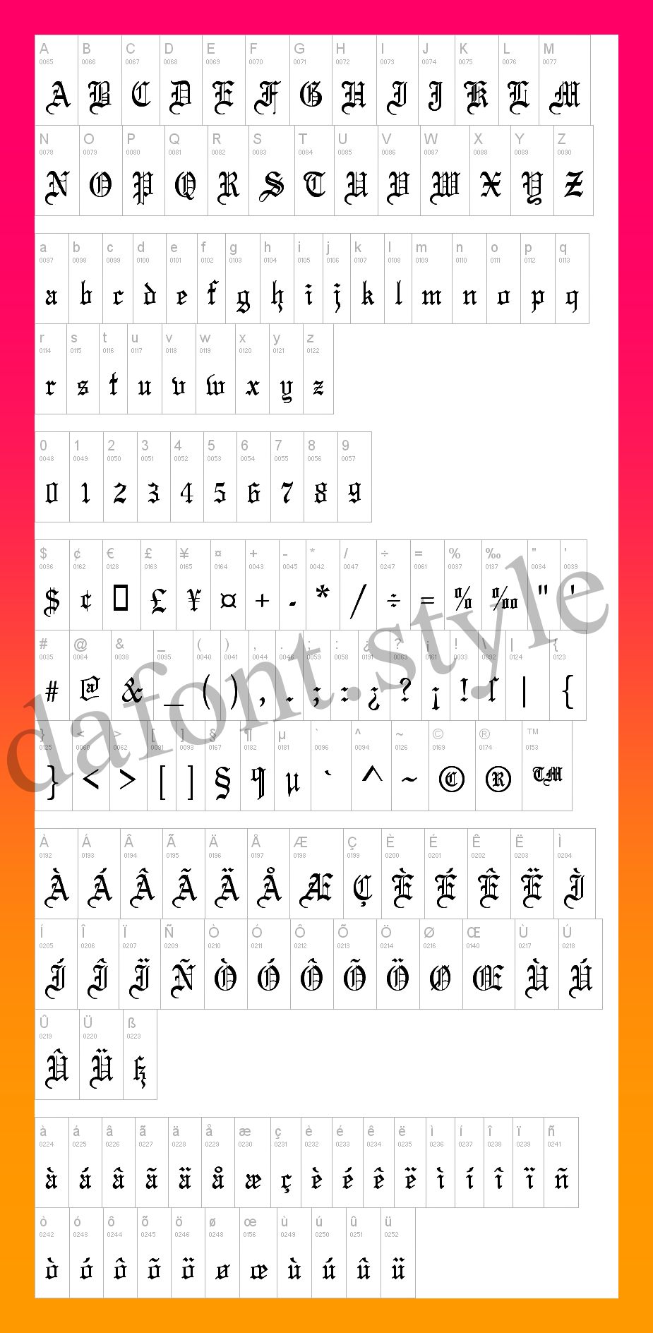 Olde English Font - Dafont Style