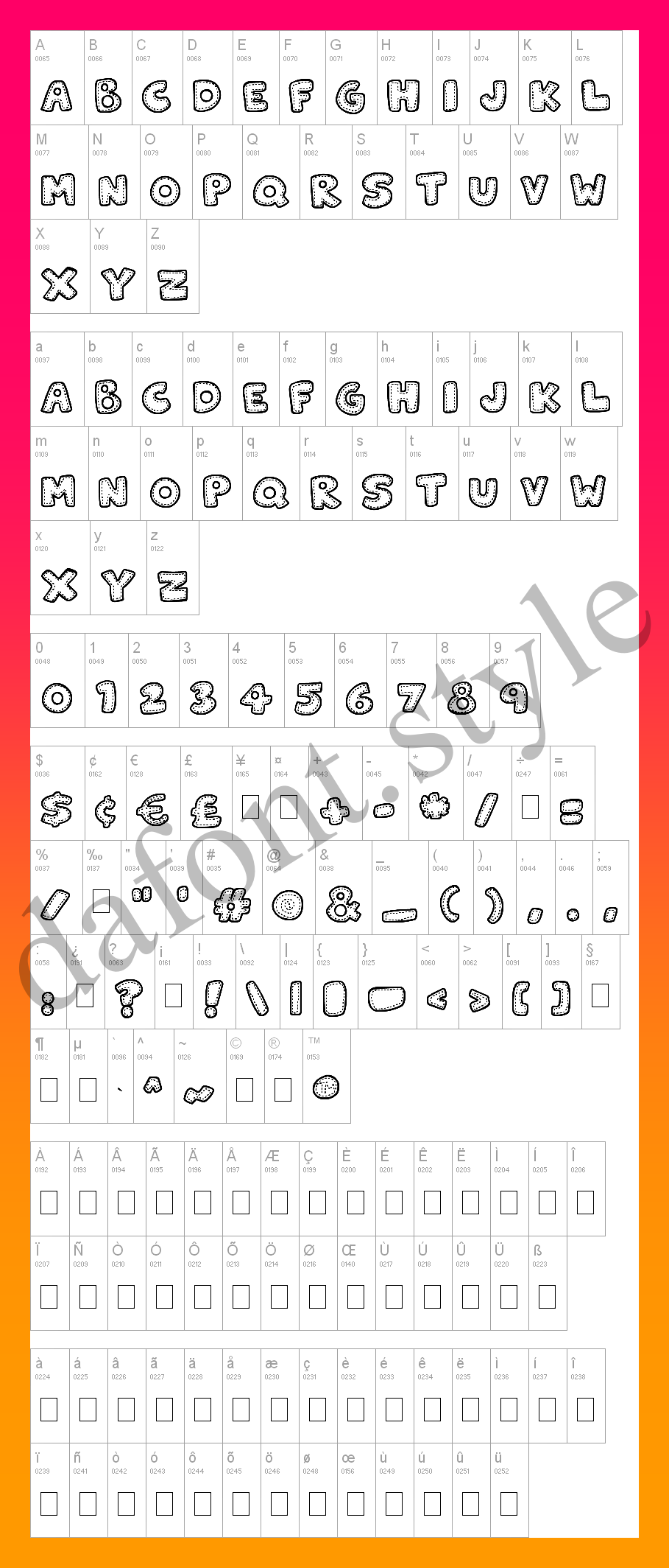 Patchwork Stitchlings Font - dafont style