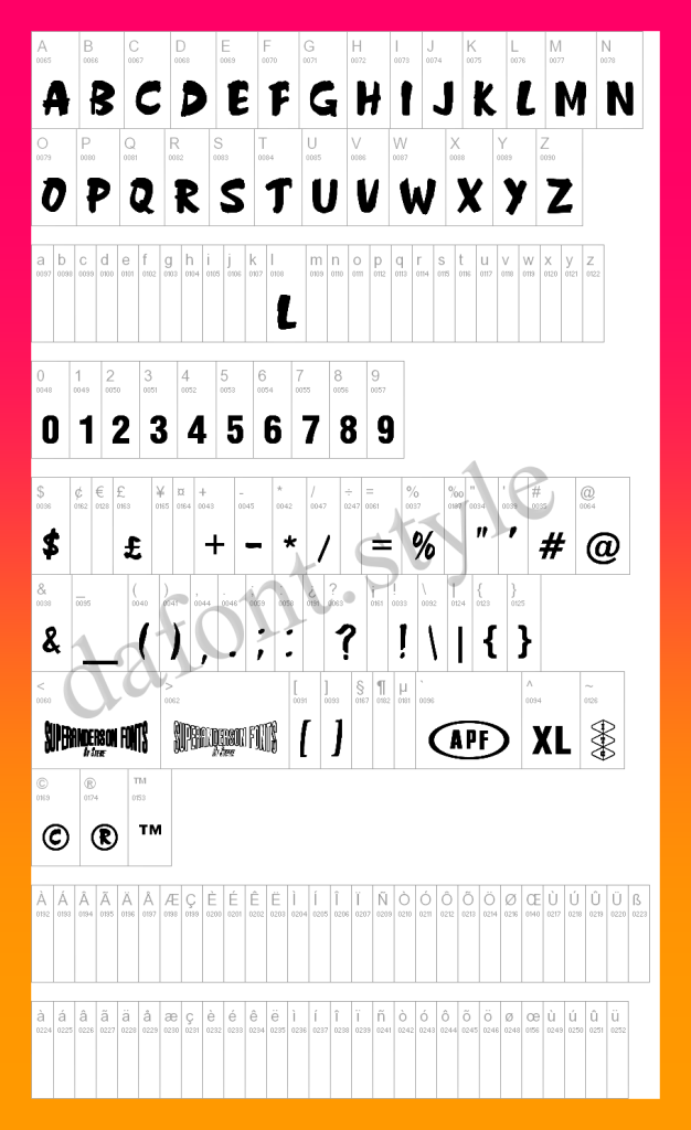 Anderson Fireball XL5 Font style - Dafont Style