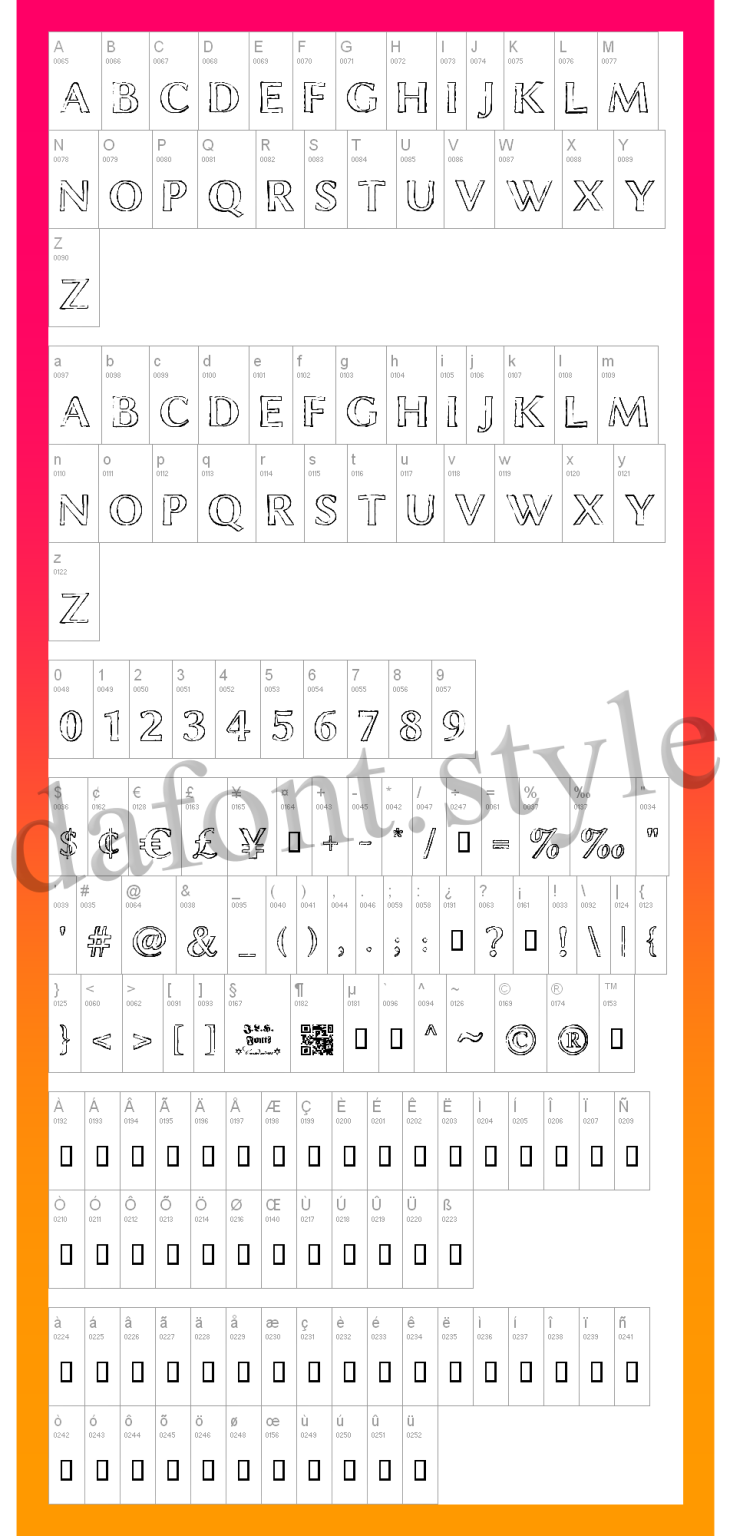 Chalk Line Outline Font style - dafont style