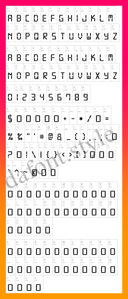 Digital 7 Font style - Dafont Style