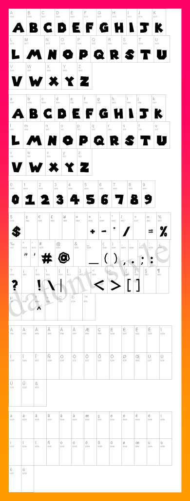 Super Mario 256 Font - Dafont Style