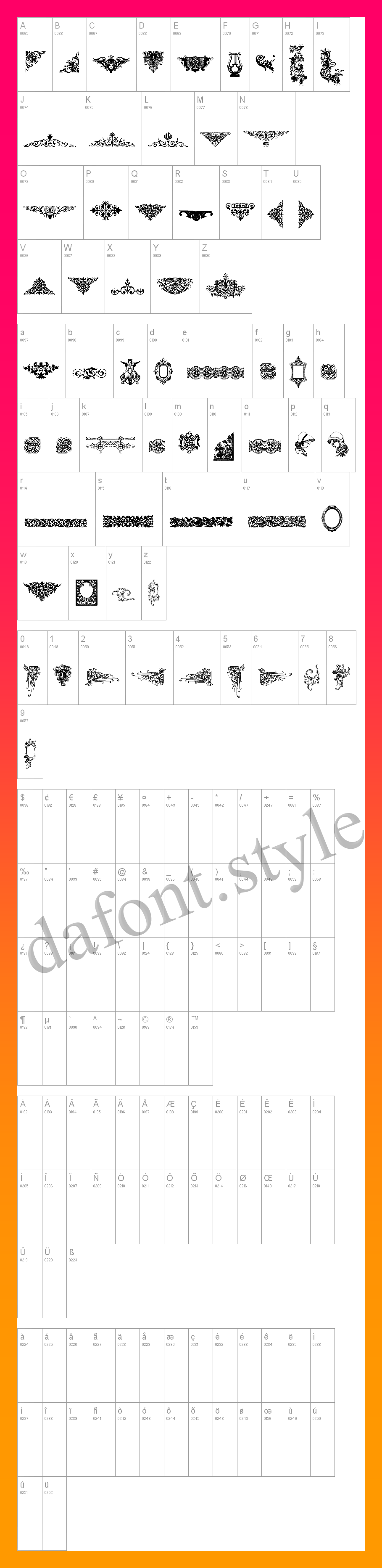 Victorian Free Ornaments Two Font - Dafont Style