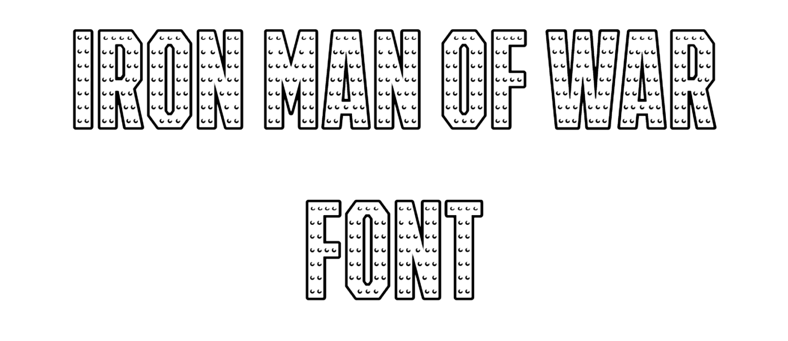 Iron man of war font - dafont style