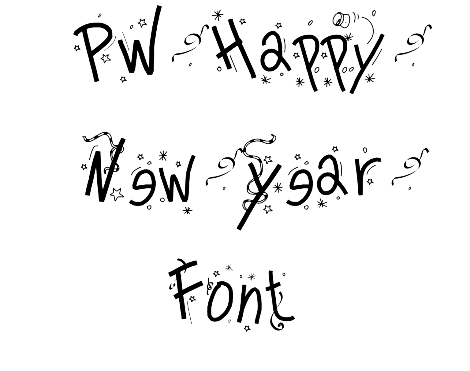 PW Happy New Year Font - DafontStyle