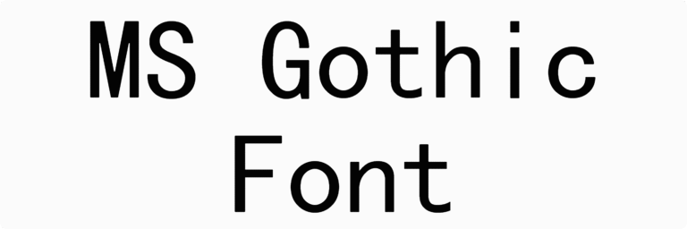 MS Gothic Font - Dafonts Style