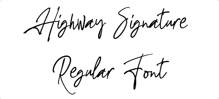 Highway Signature Regular Font - DafontStyle