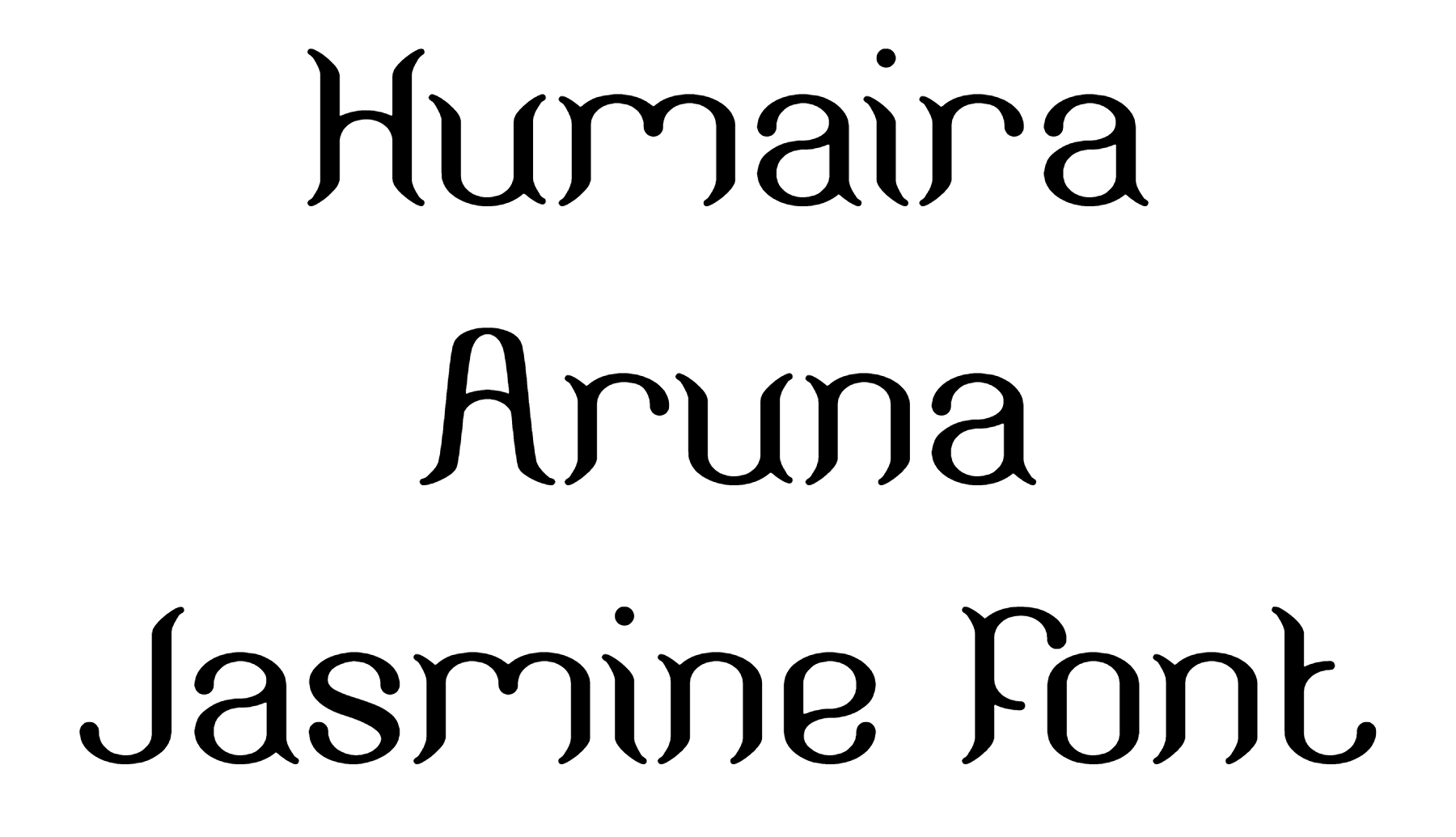 Humaira Aruna Jasmine Font - DafontStyle